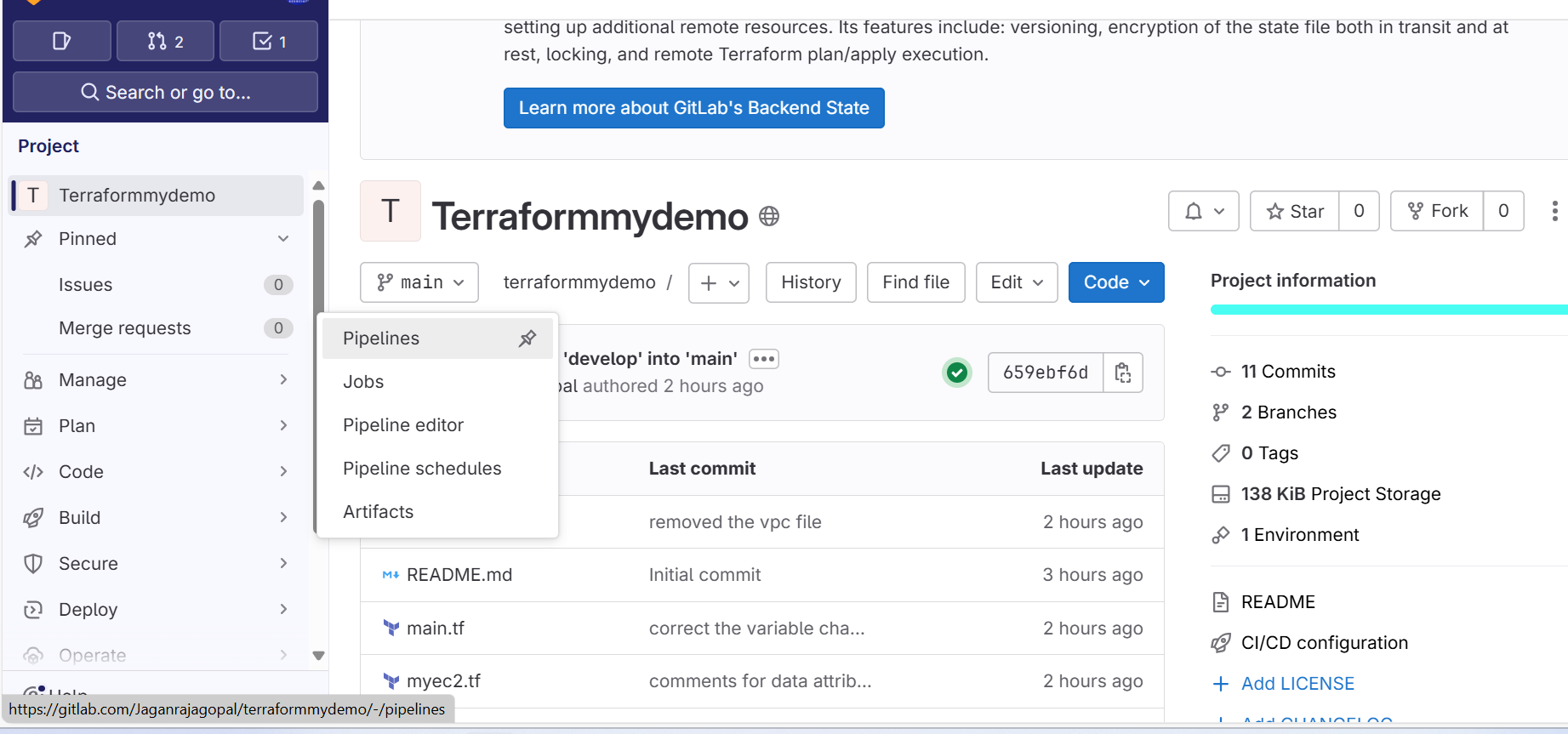Integrating GitLab with Terraform and AWS Cloud